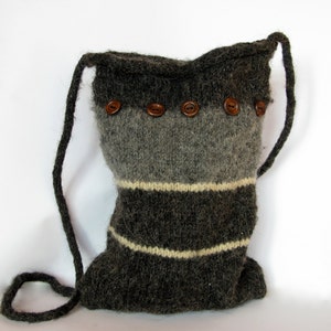 Hand Knitted Felted Wool Bag / 100% Natural Materials / Tote Bag ...