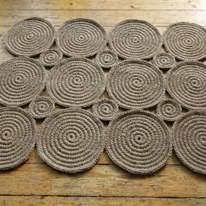 Crochet Jute Door Rug / Doormat / Welcome Rug / Indoor Outdoor Mat ...