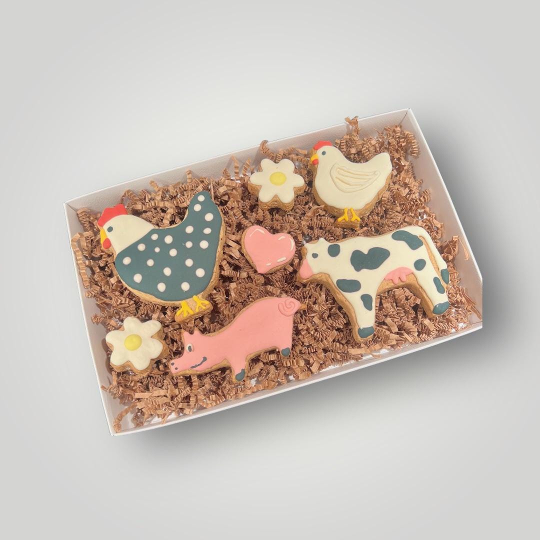 Frosted Dog Treats Box - Farm Animal Themed - Etsy