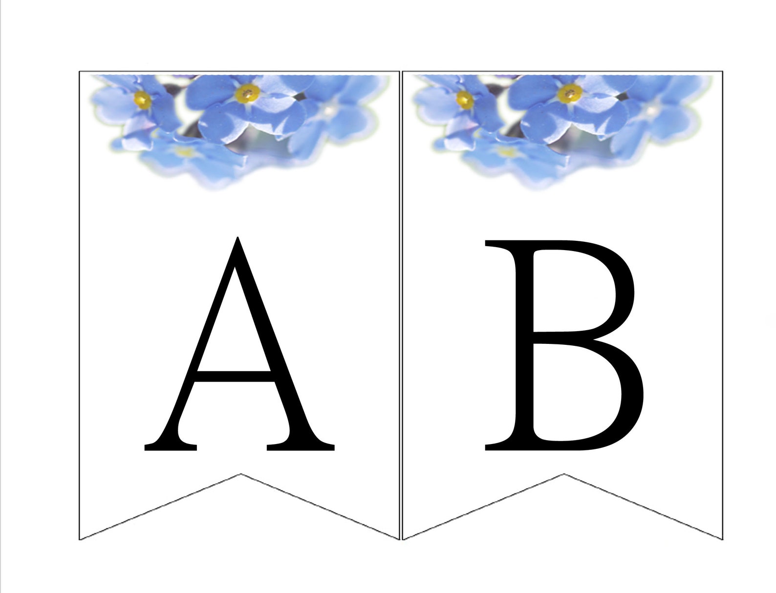 Printable Floral Alphabet Banner, Only Letters, Alphabet Flags, Bridal ...