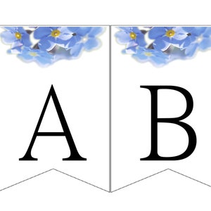 Printable Floral Alphabet Banner, Only Letters, Alphabet Flags, Bridal ...