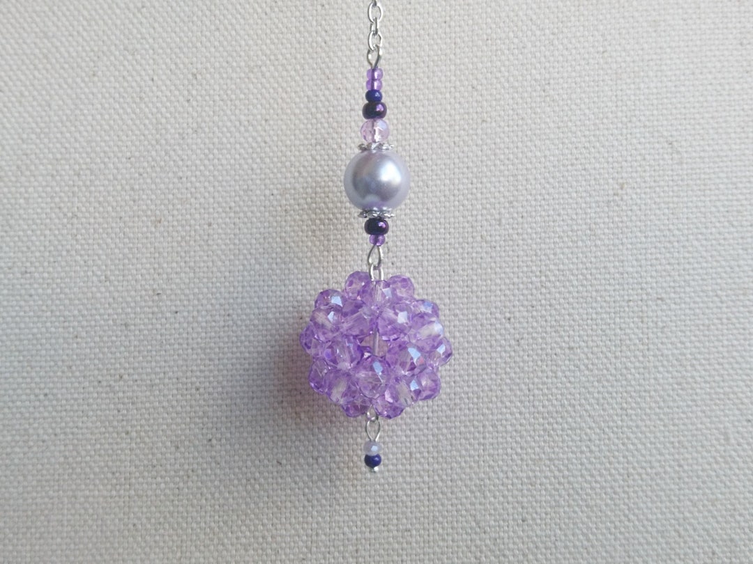 Sparkly Lilac Crystal Glass Pendulum for Dowsing and Energy Clearing - Etsy