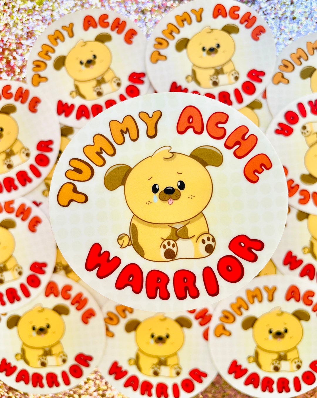 Tummy Ache Warrior Sticker - 3" Waterproof Vinyl - FREE SHIPPING - Etsy