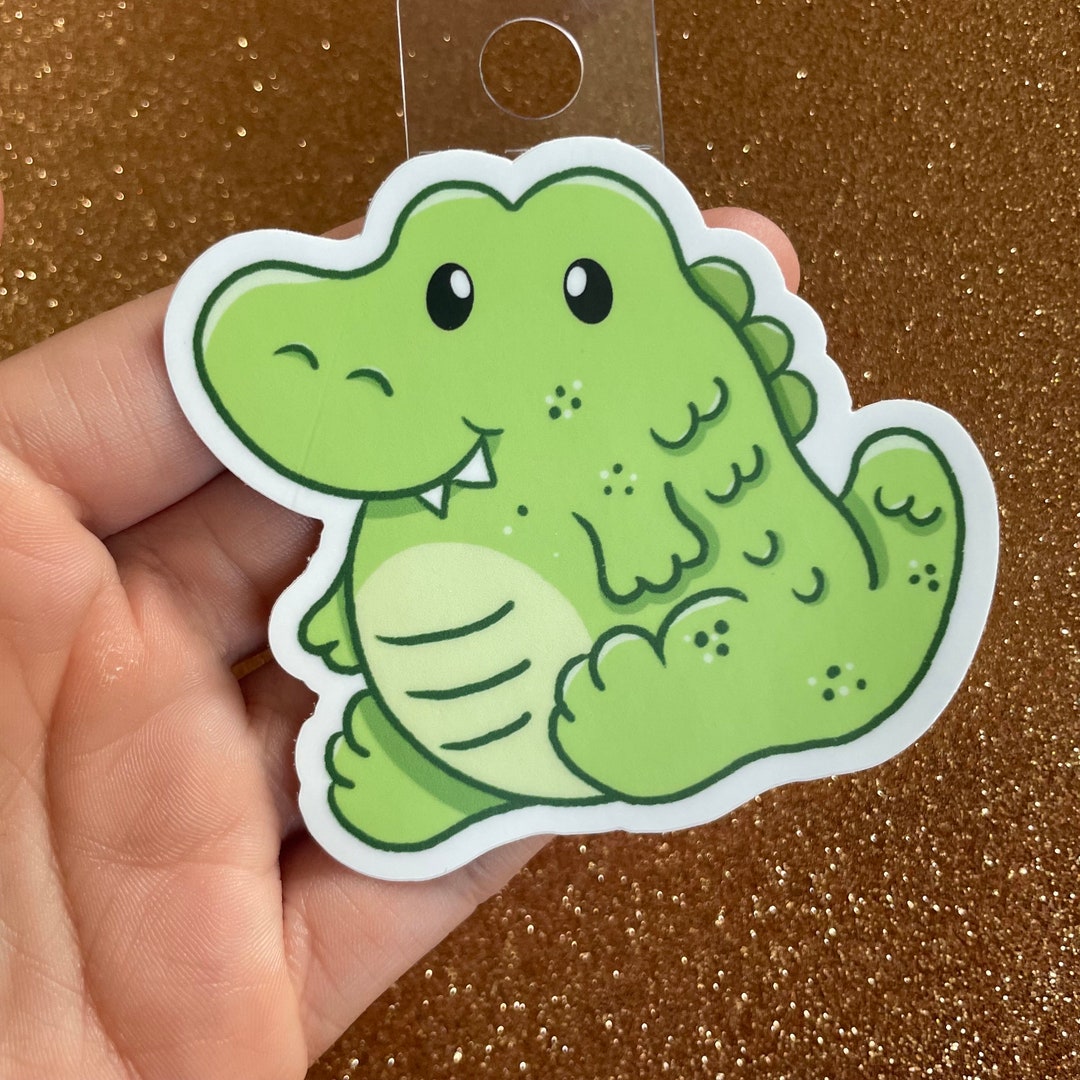 Waterproof Silly Dinosaur Alligator Crocodile Lizard Sticker - 3" Vinyl ...