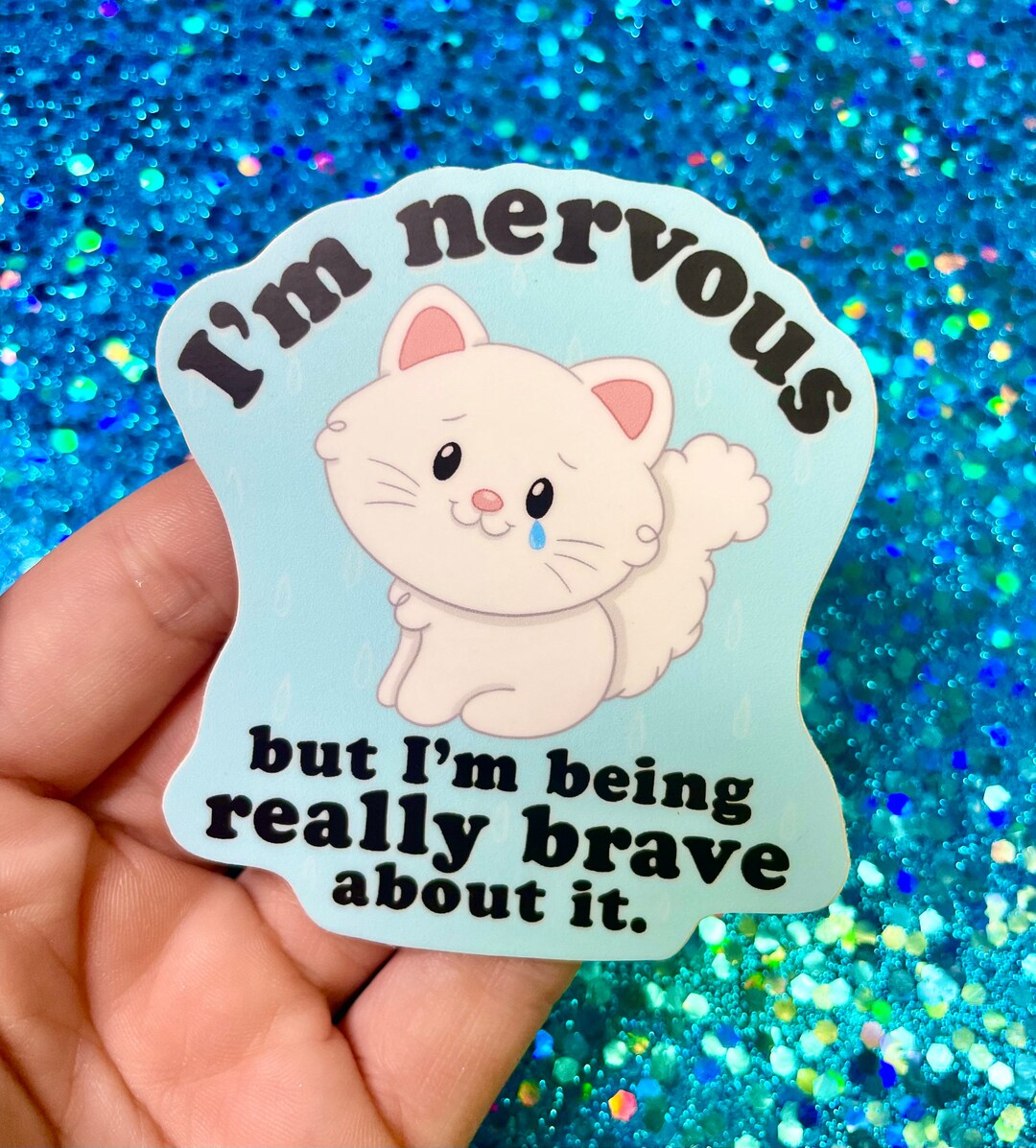 I’m Nervous Sticker - 3" Waterproof Vinyl - FREE SHIPPING - Etsy