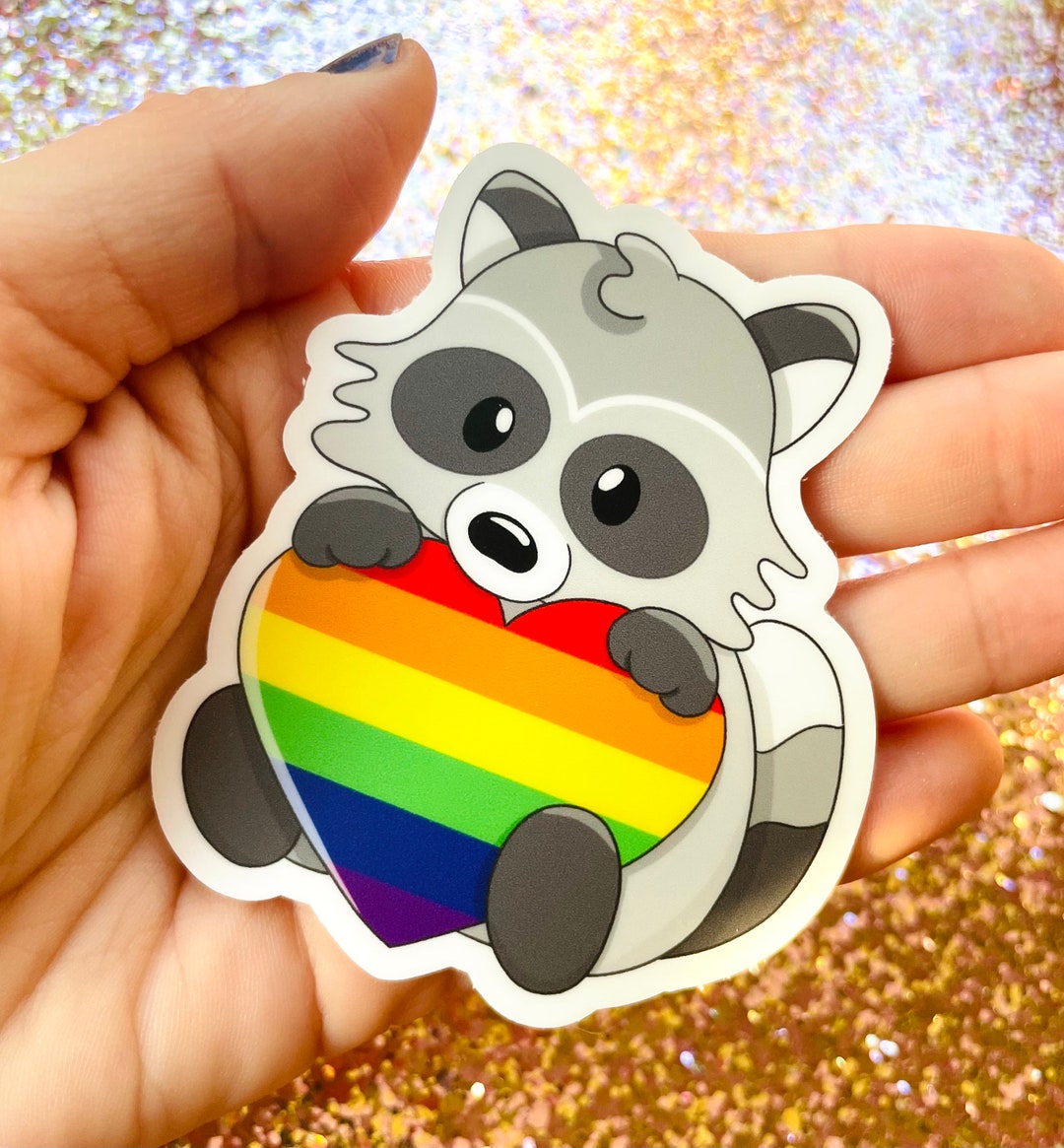 Raccoon Rainbow Pride Sticker - 3" Waterproof Vinyl - FREE SHIPPING - Etsy