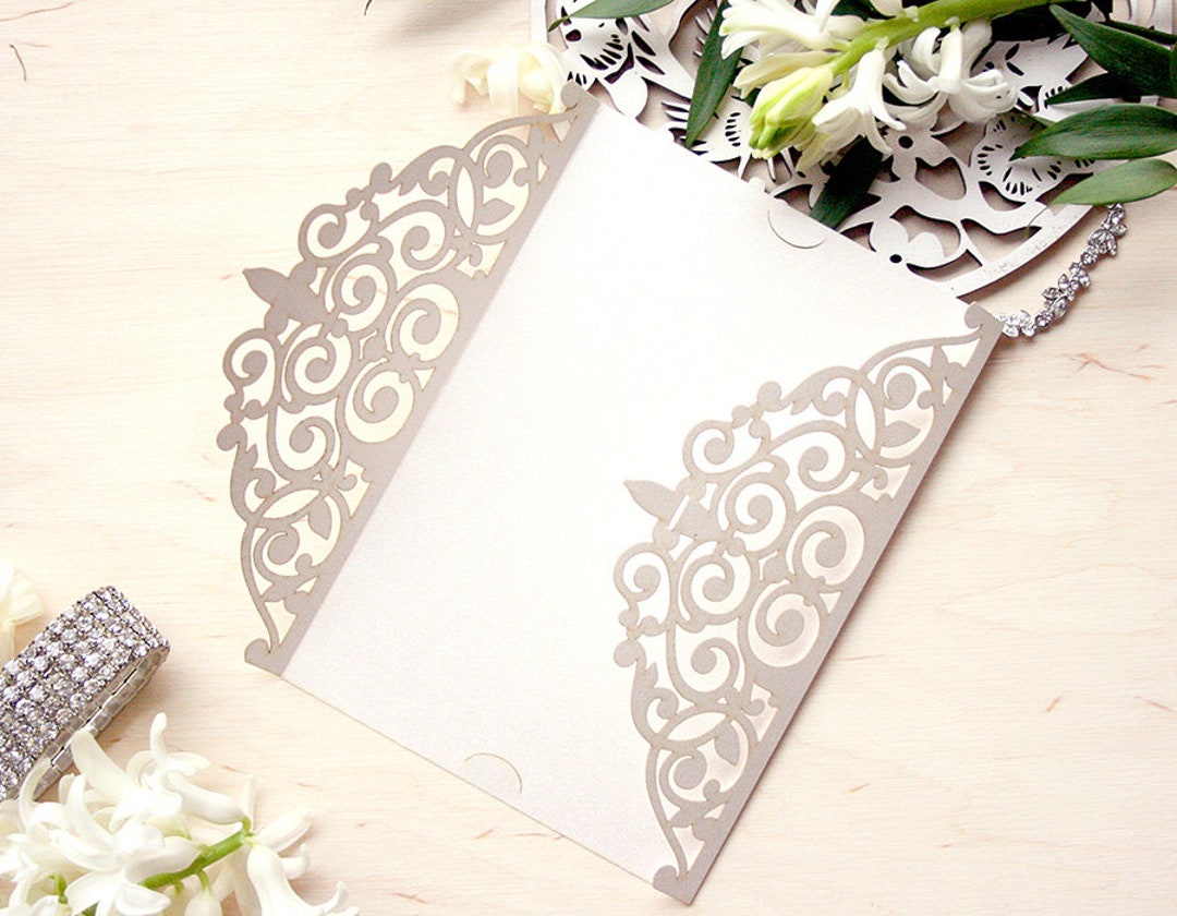 Laser Cut Wedding Invitations Gates Design Gatefold Printed - Etsy