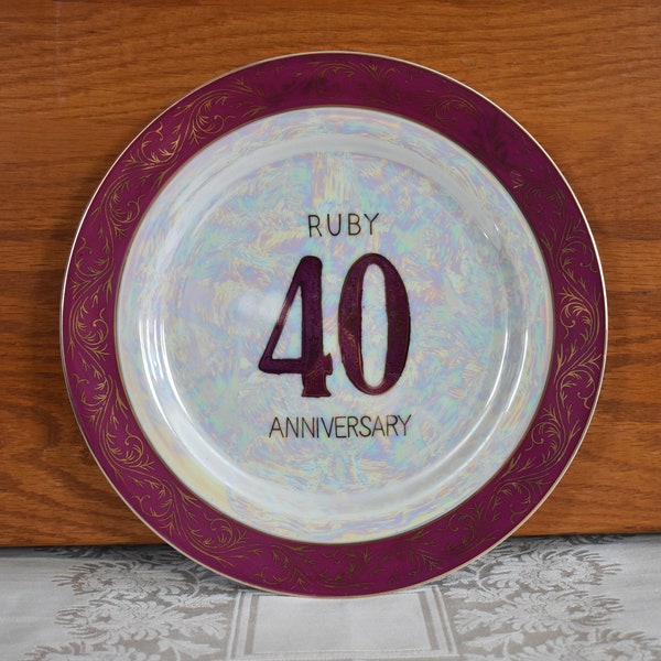 Ruby Anniversary Plate - Etsy
