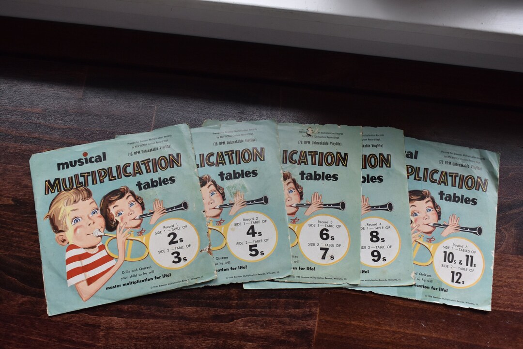 Vintage 1956 Musical Multiplication Tables 78 RPM Vinyl Records - Etsy