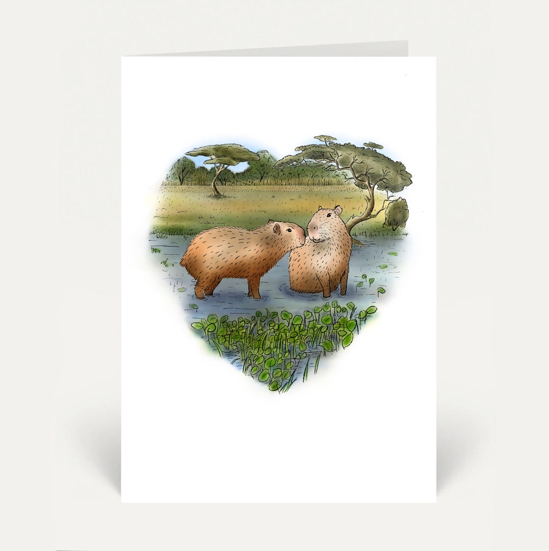 Capybara Card Anniversary Wedding Mother’s Day Father’s Day Birthday ...