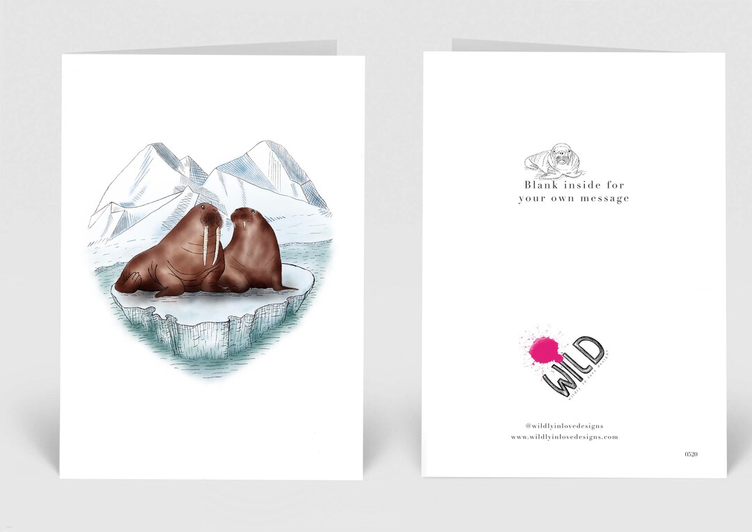 Walrus Heart Card - Etsy