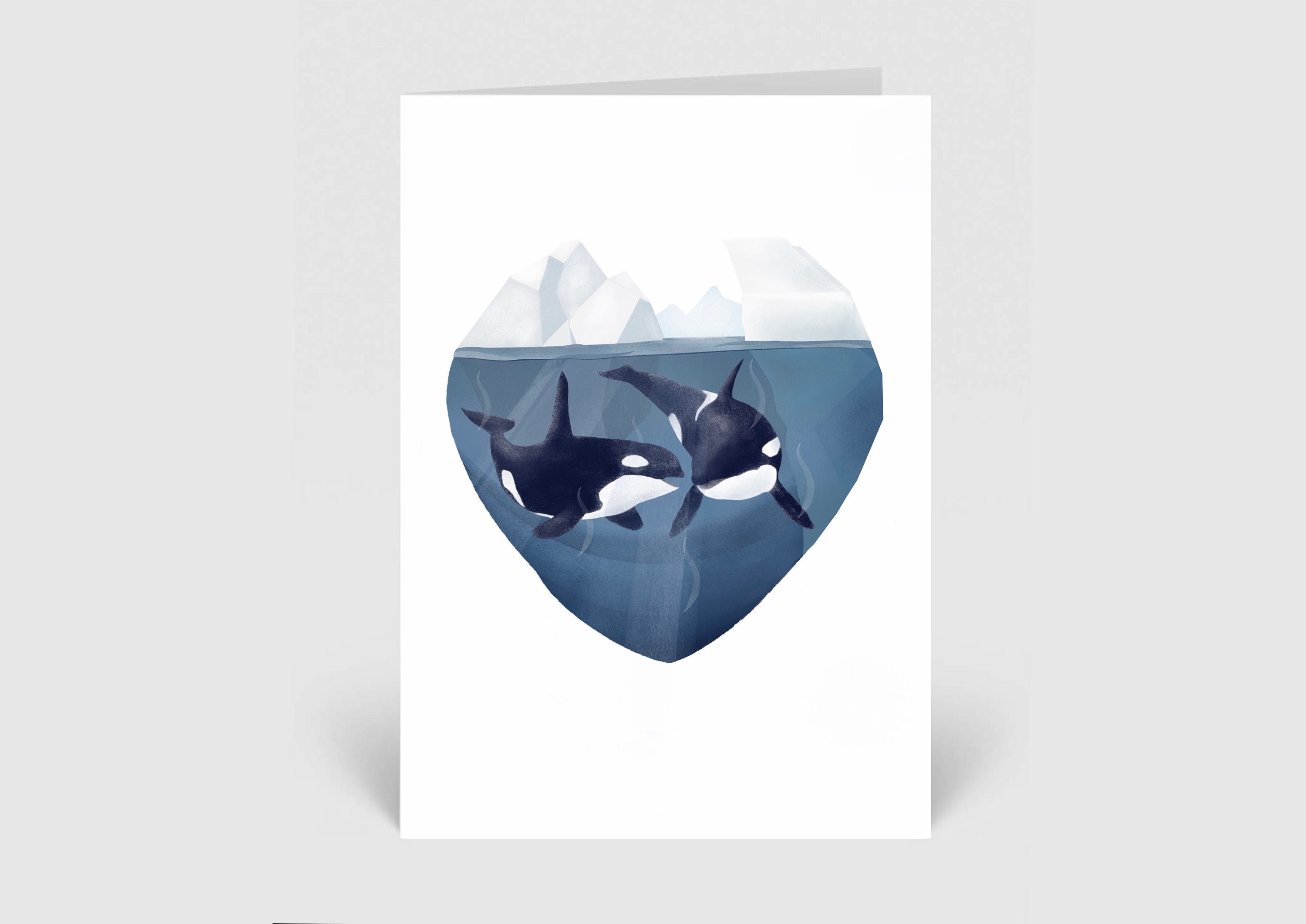 Orca Heart Card - Etsy