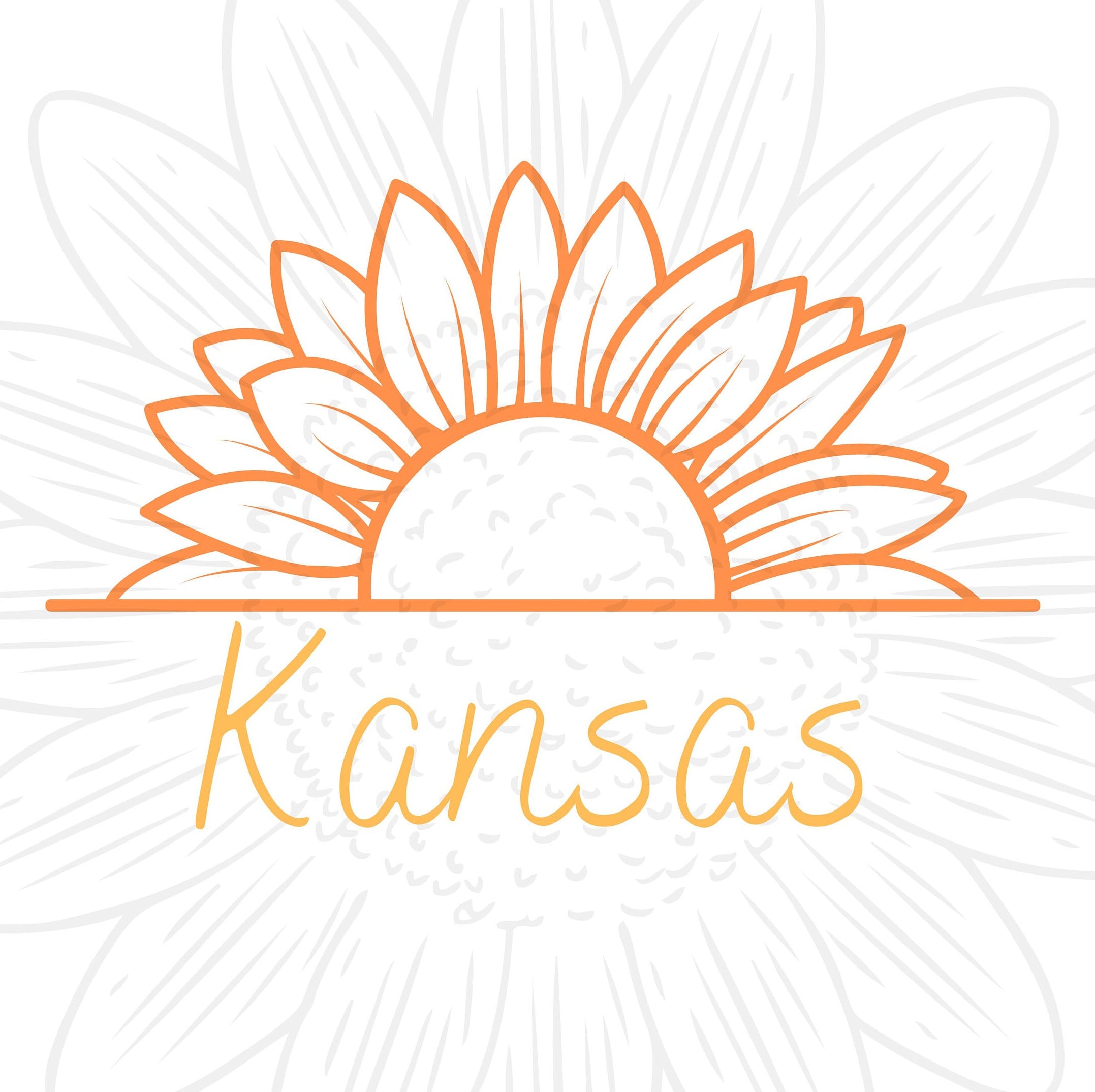 SVG PNG JPG Digital Download Kansas Sunflower State Flower - Etsy