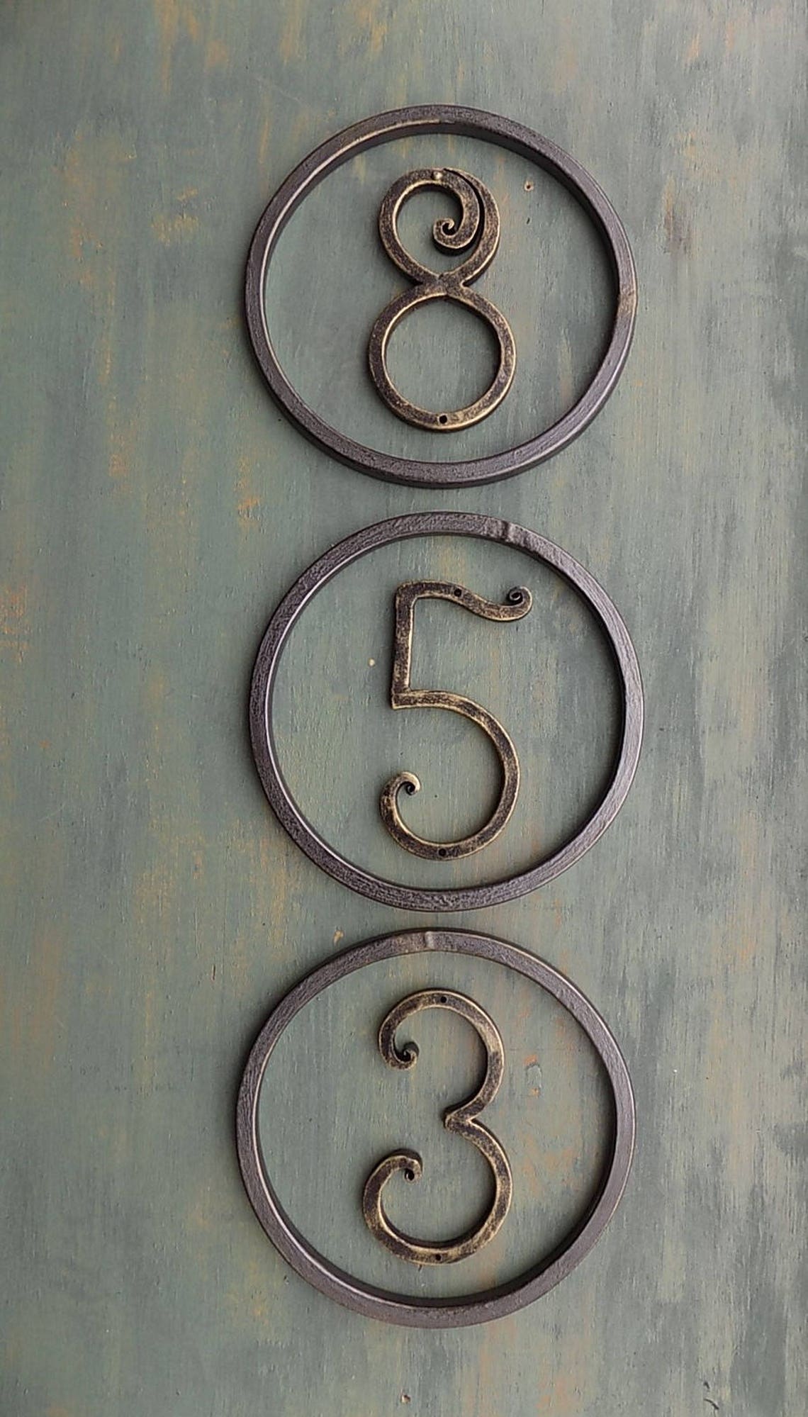 House Address / House Number / House Number in a Circle / Iron - Etsy