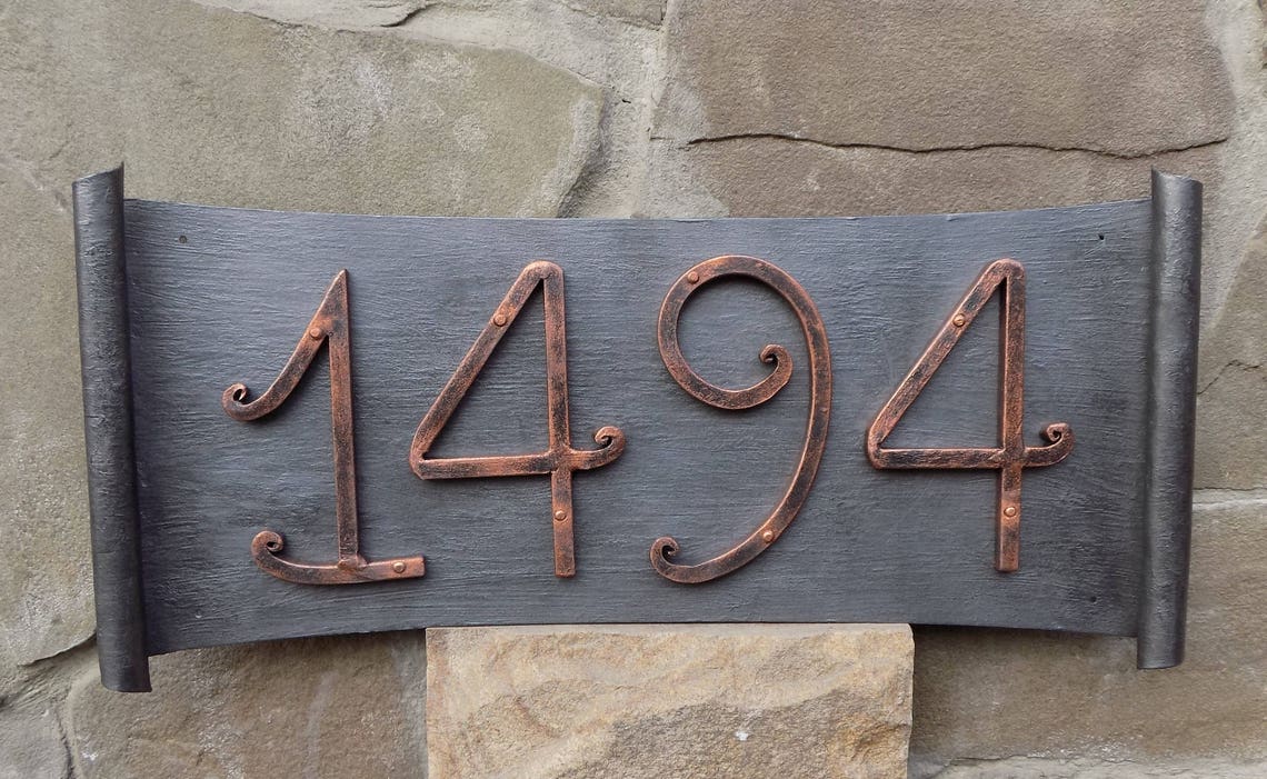 House Number / Metal Scroll / House Number / Address Numbers / - Etsy