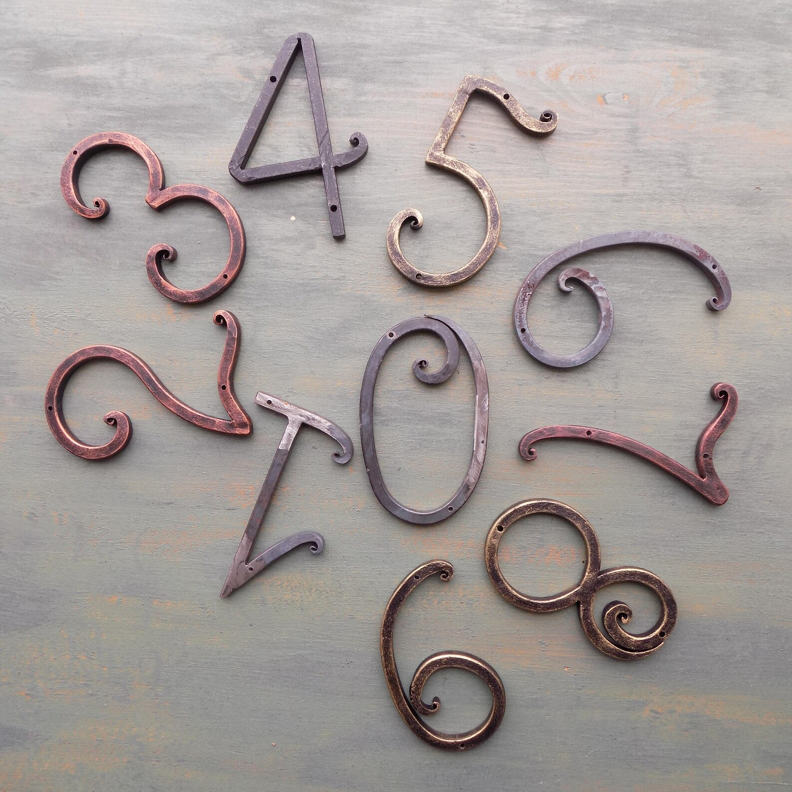 House Number / House Number in a Circle / Iron House Numbers / - Etsy