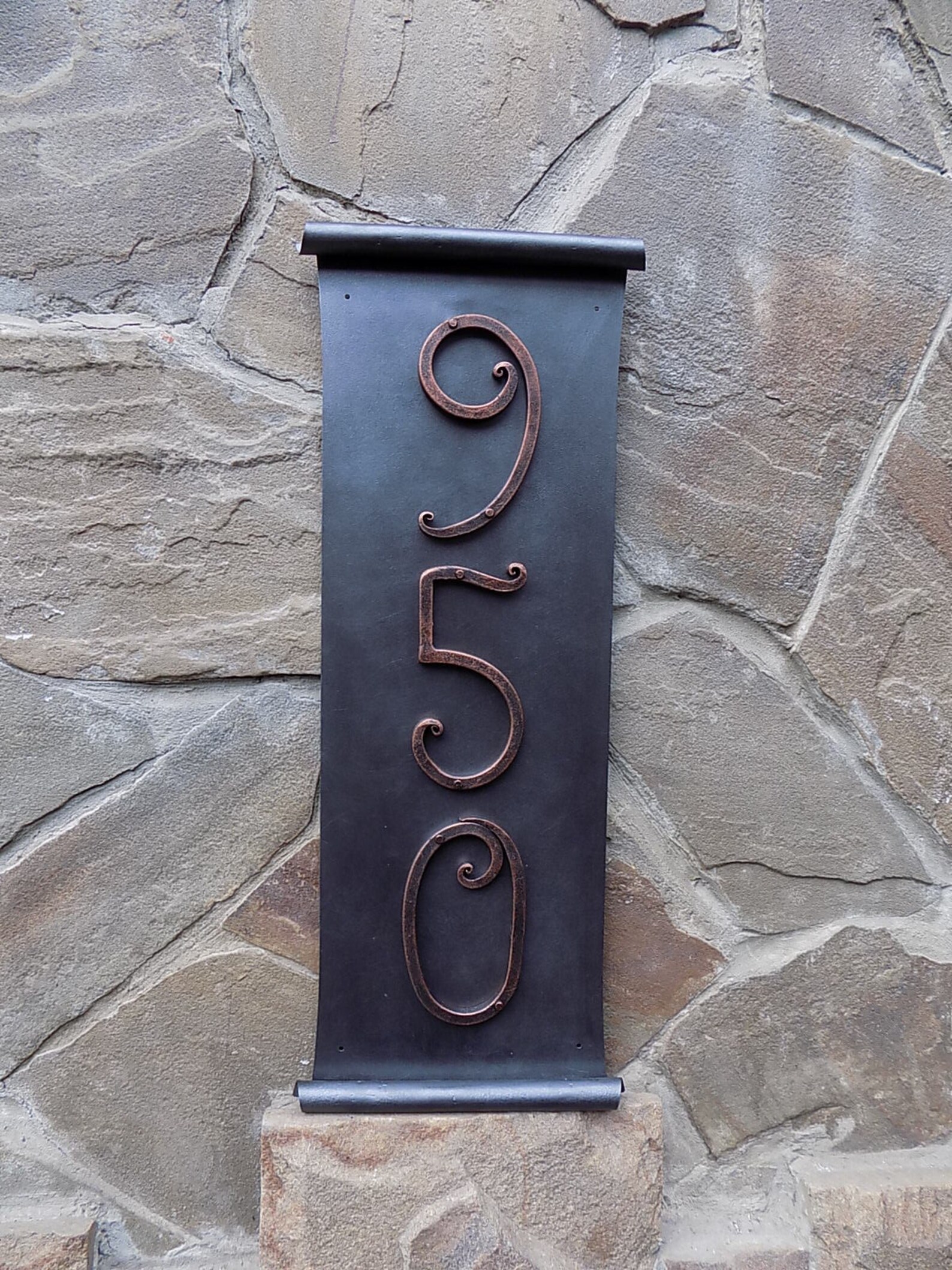 Vertical House Number / Metal Scroll / House Address / House Number ...