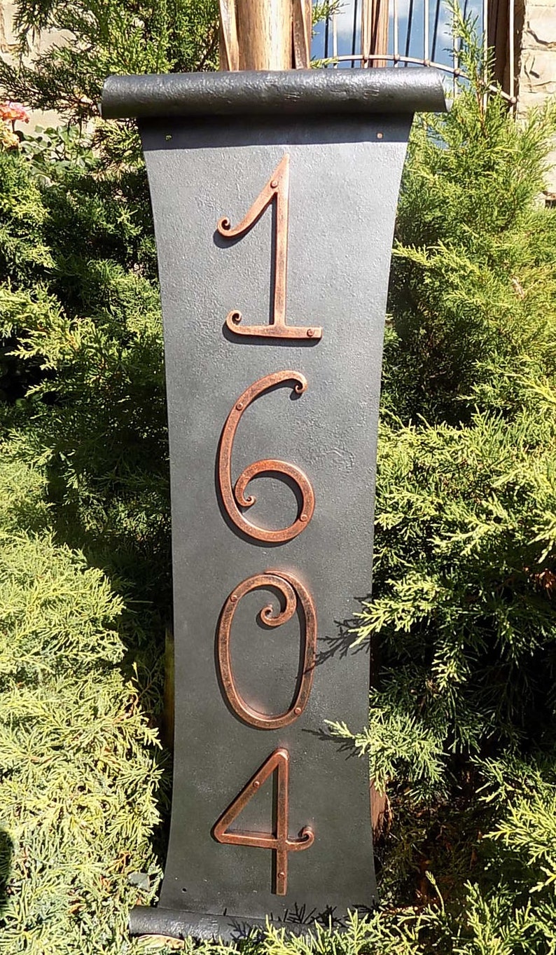 Vertical House Number / Metal Scroll / House Address / House | Etsy
