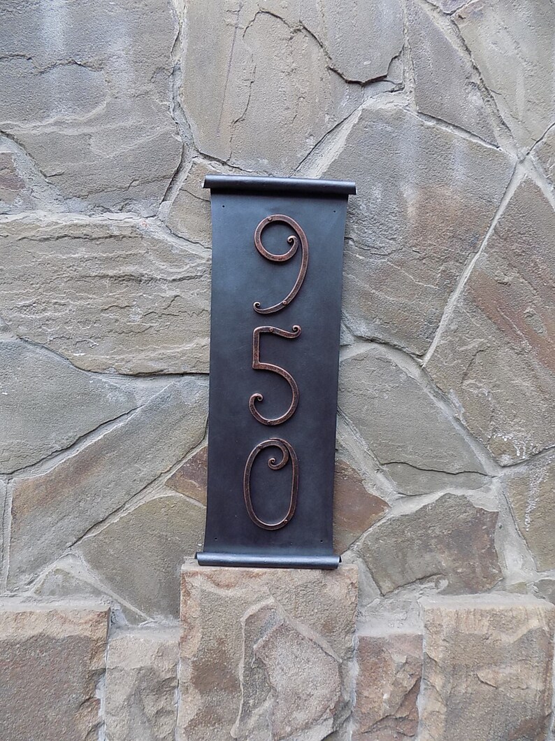 Vertical House Number / Metal Scroll / House Address / House - Etsy