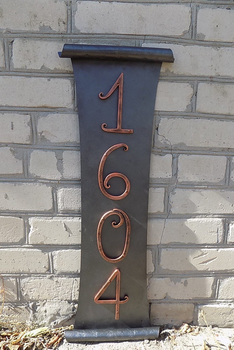 Vertical House Number / Metal Scroll / House Address / House | Etsy