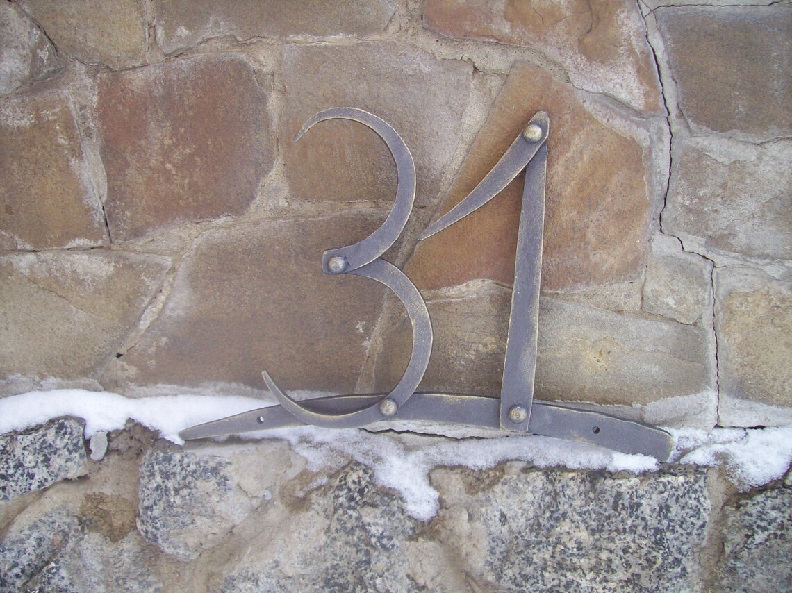 Designer's House Number /iron House Numbers 75 | Etsy