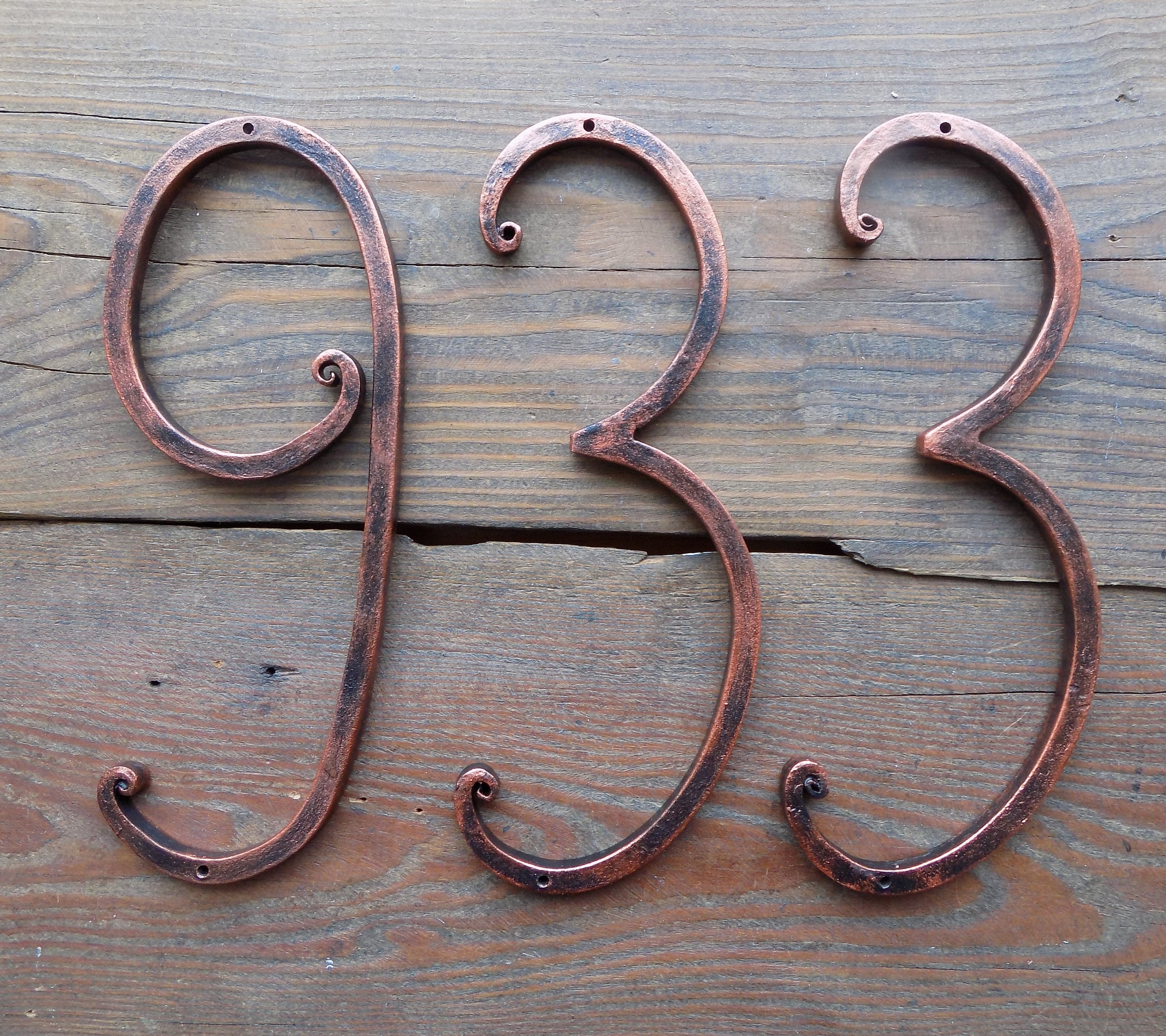 House Number / Iron House Numbers 9 inch./ house address / | Etsy