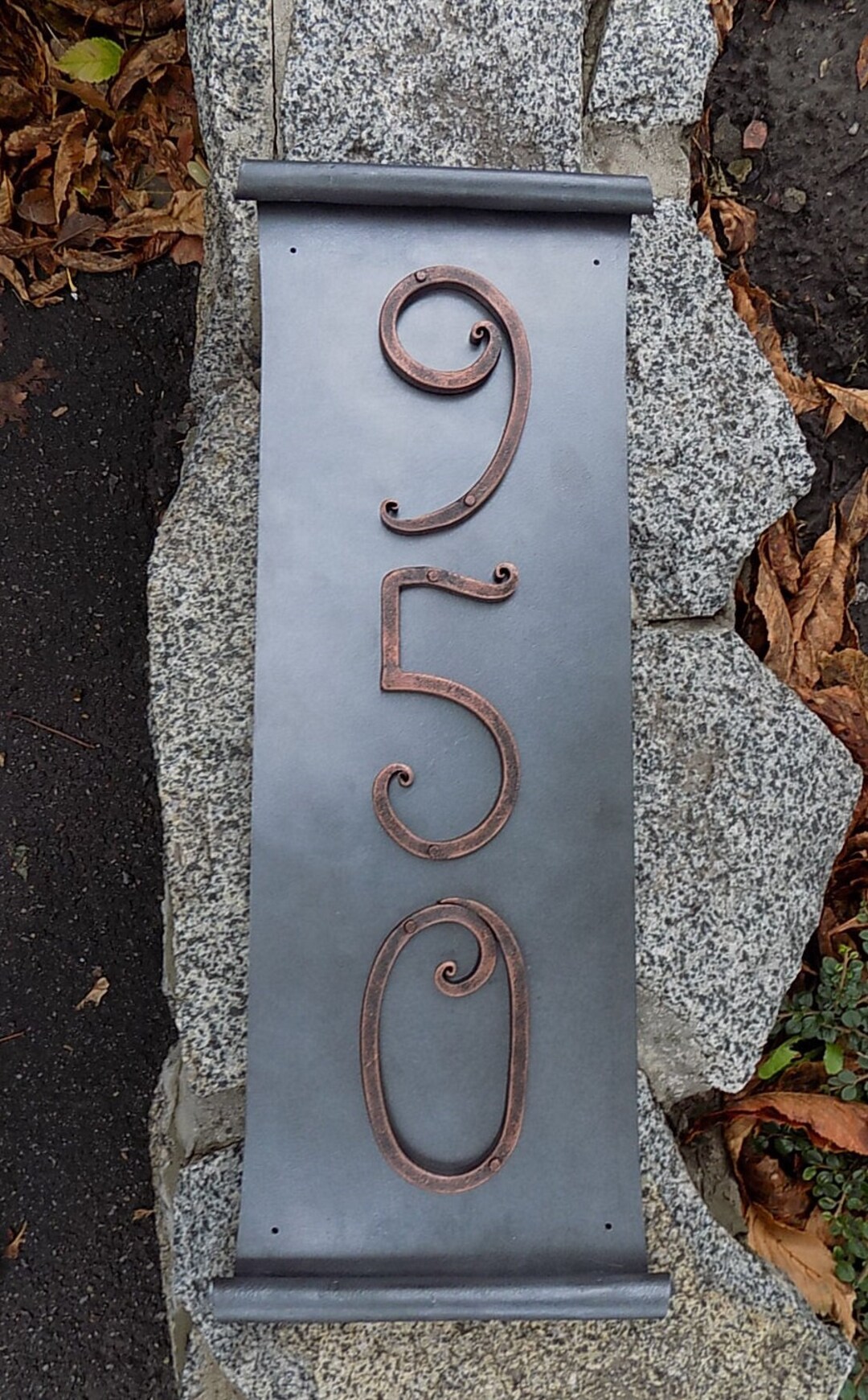 Vertical House Number / Metal Scroll / House Address / House Number ...