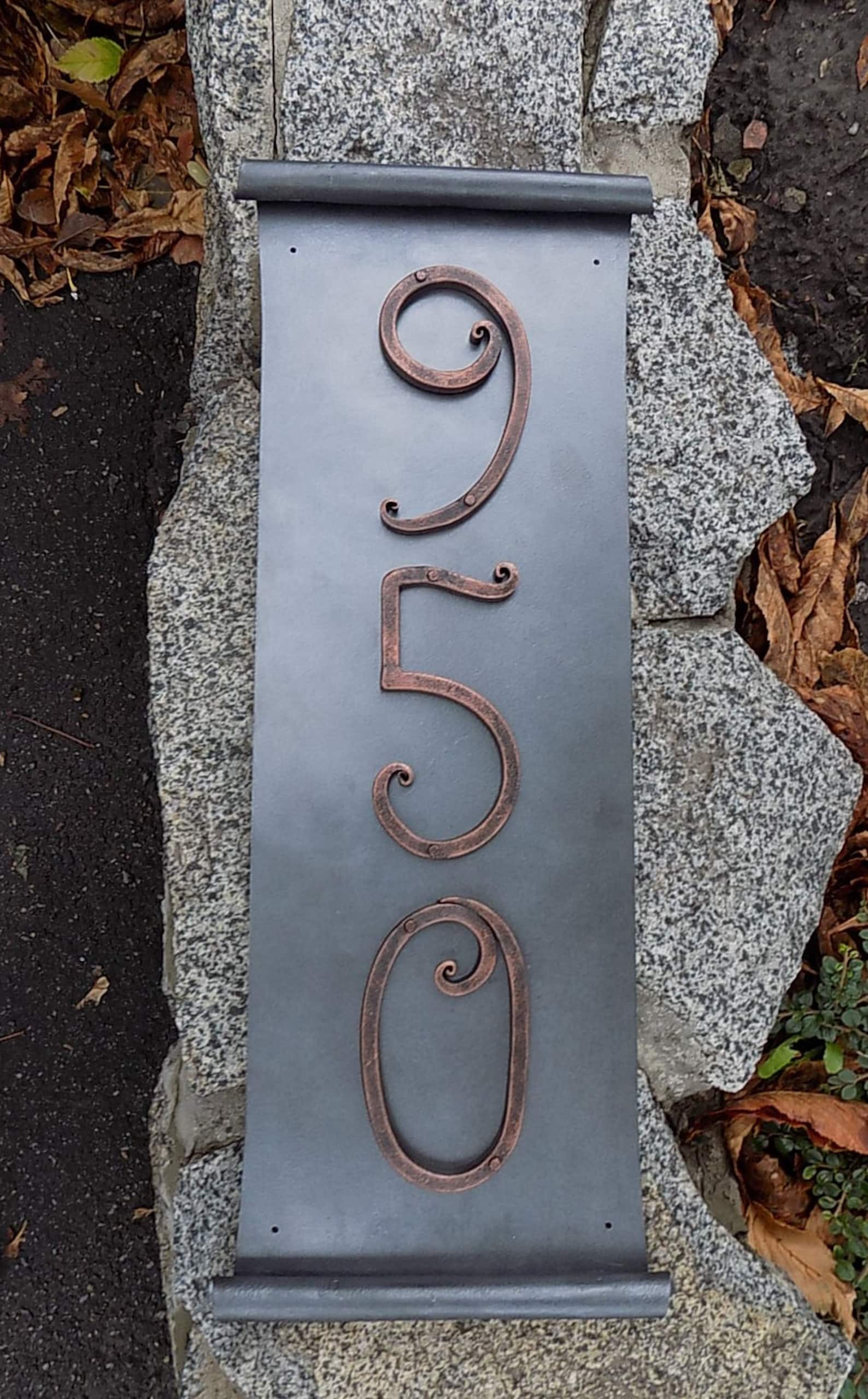 Vertical House Number / Metal Scroll / House Address / House - Etsy