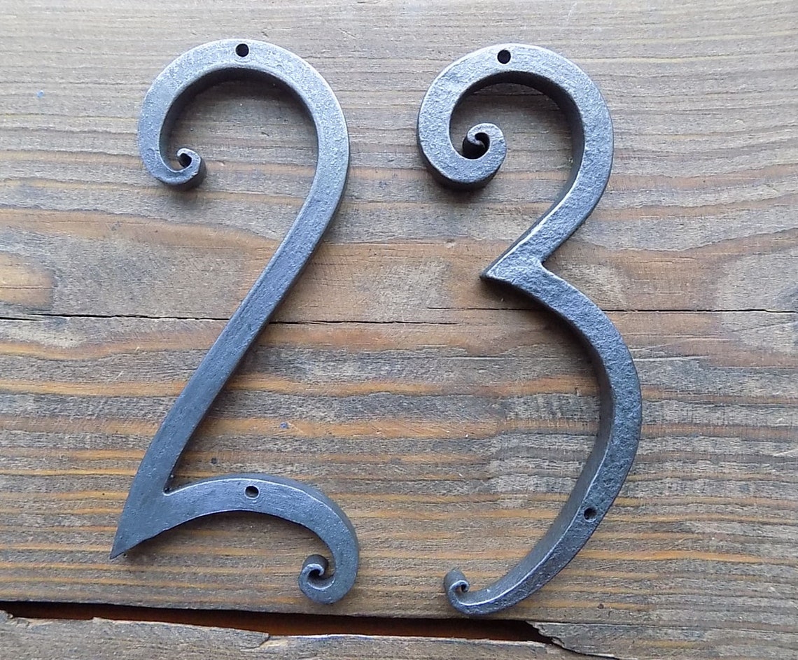 House Number / Iron House Numbers 5 Inch./ House Address / | Etsy