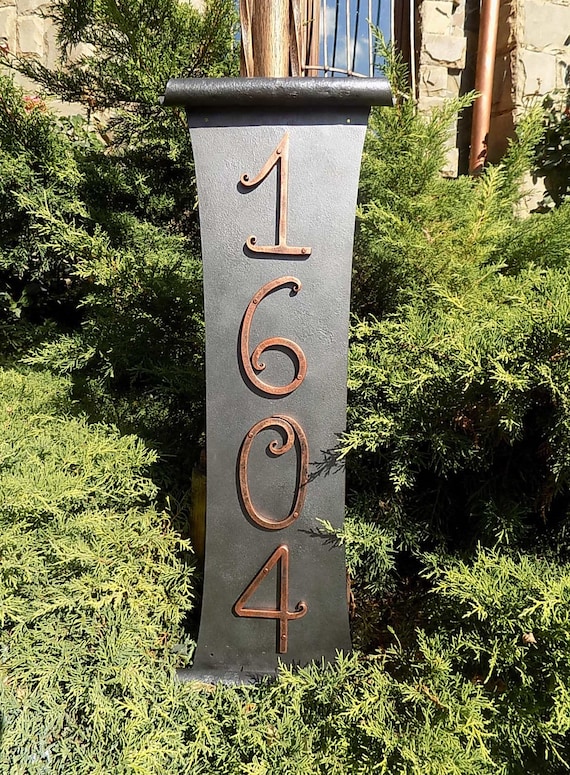 Vertical House Number / Metal Scroll / House Address / House | Etsy