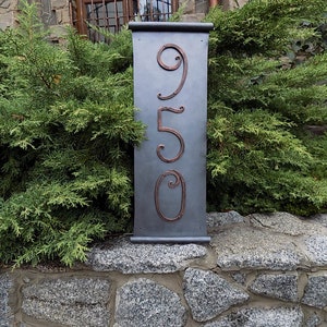 Vertical House Number / Metal Scroll / House Address / House Number ...