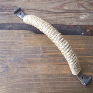 Designer's Door Handle With Rope / Drawer Pull / Rustic Door Handle / Metal Door Handle / Door ...