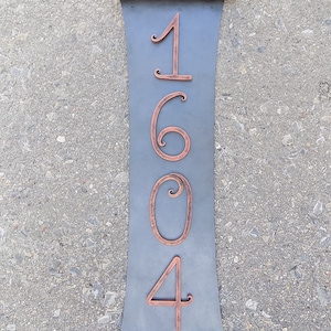 Vertical House Number / Metal Scroll / House Address / House Number ...