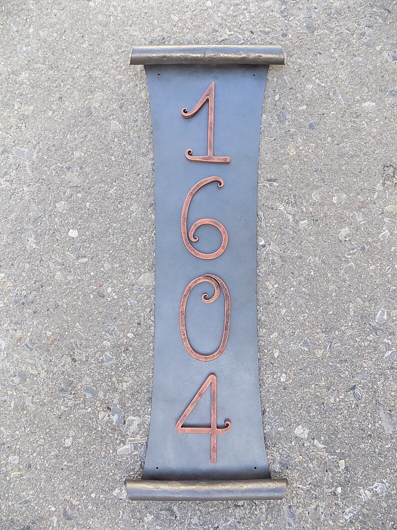Vertical House Number / Metal Scroll / House Address / House | Etsy