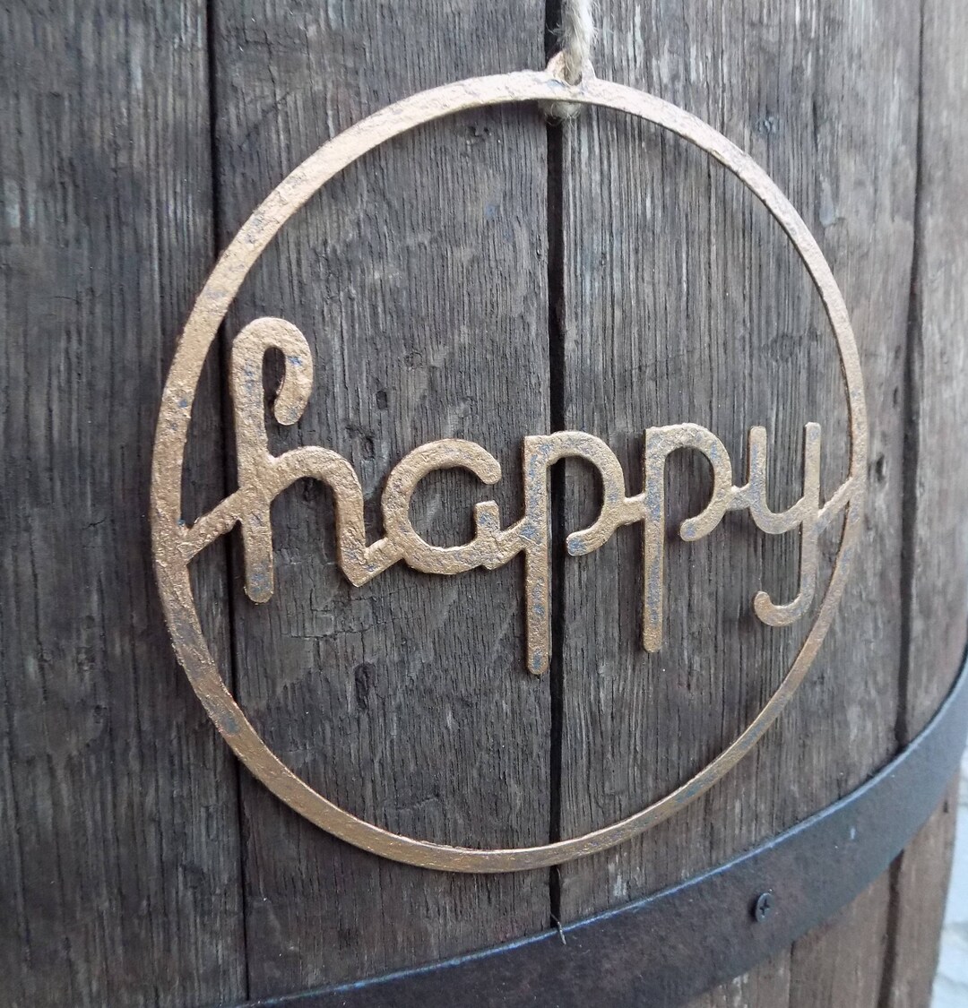 Happy Sign / Window Sign / Happy Door Sign / Hoop With Calligraphy ...