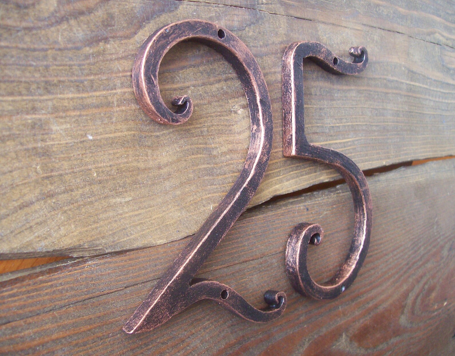 House Number / Wall Art Object /black Copper / Iron House Numbers 5 ...
