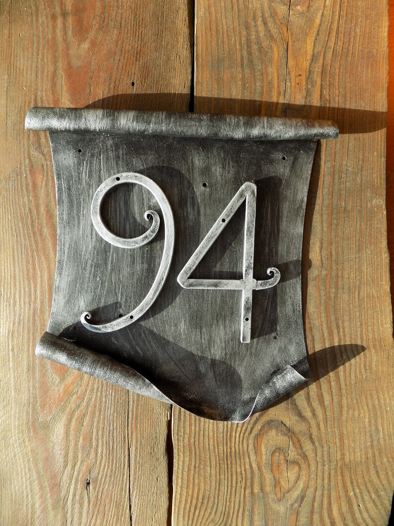 Designer House Number / Metal scroll / House Number / Address | Etsy