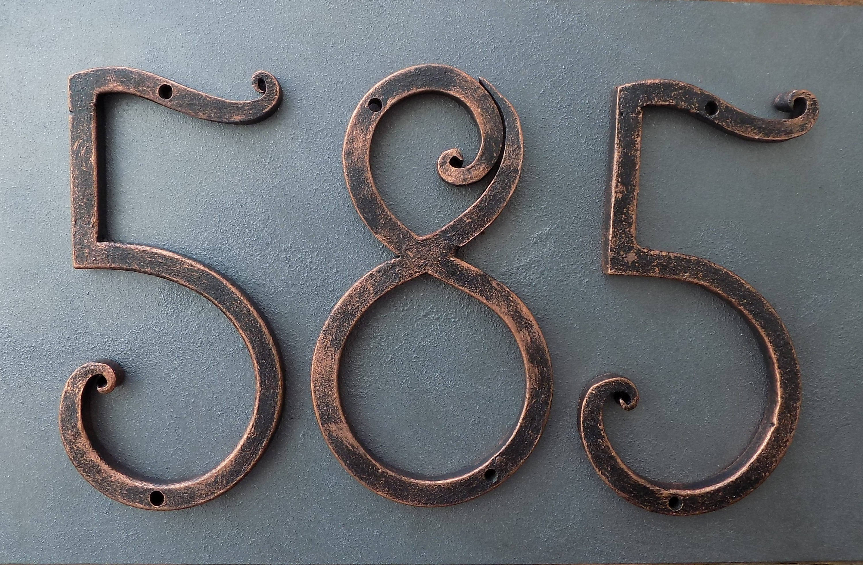House Number /black Copper / Iron House Numbers 5 Inch/door | Etsy