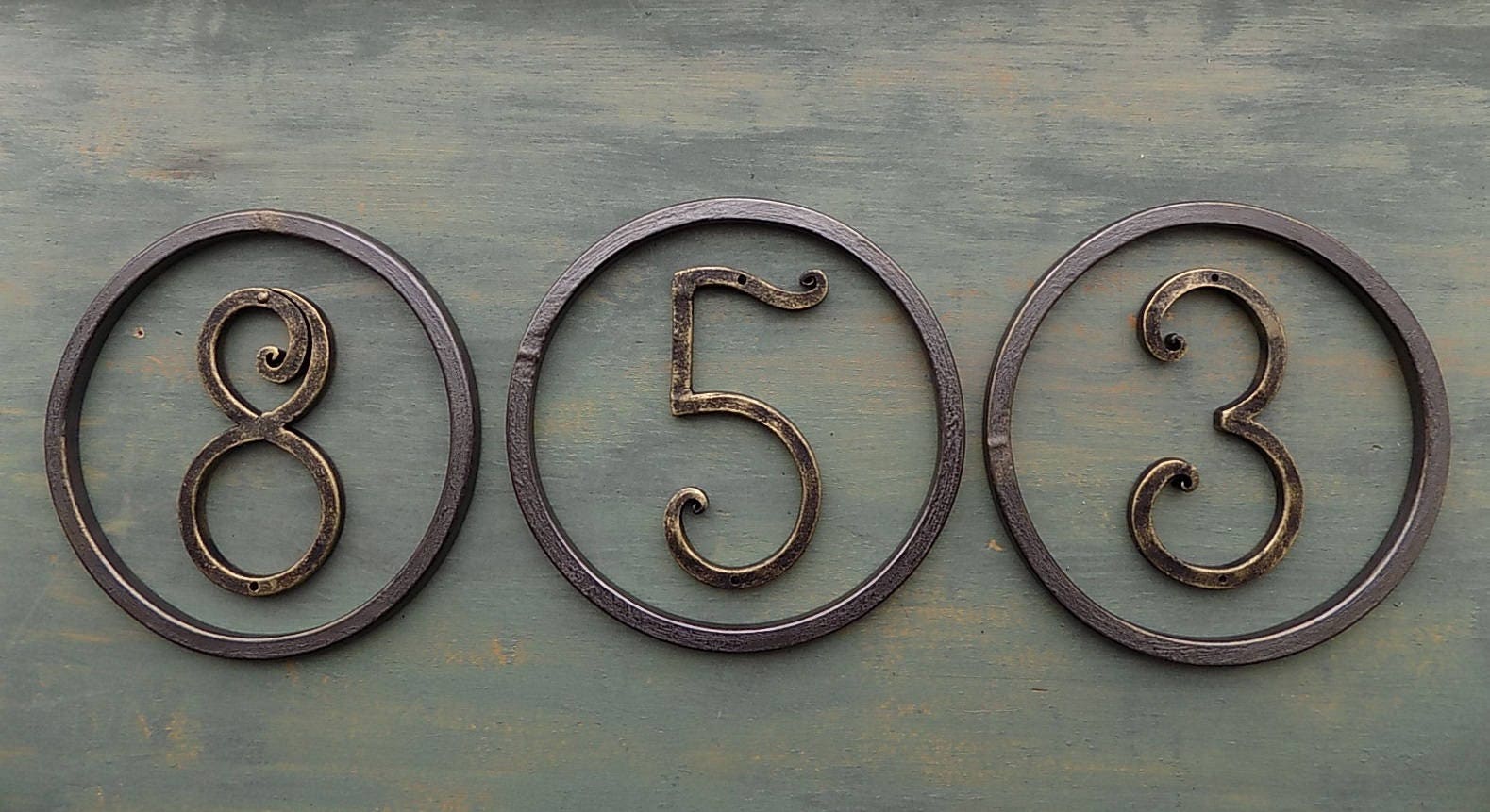 House Address / House Number / House Number in a Circle / Iron - Etsy