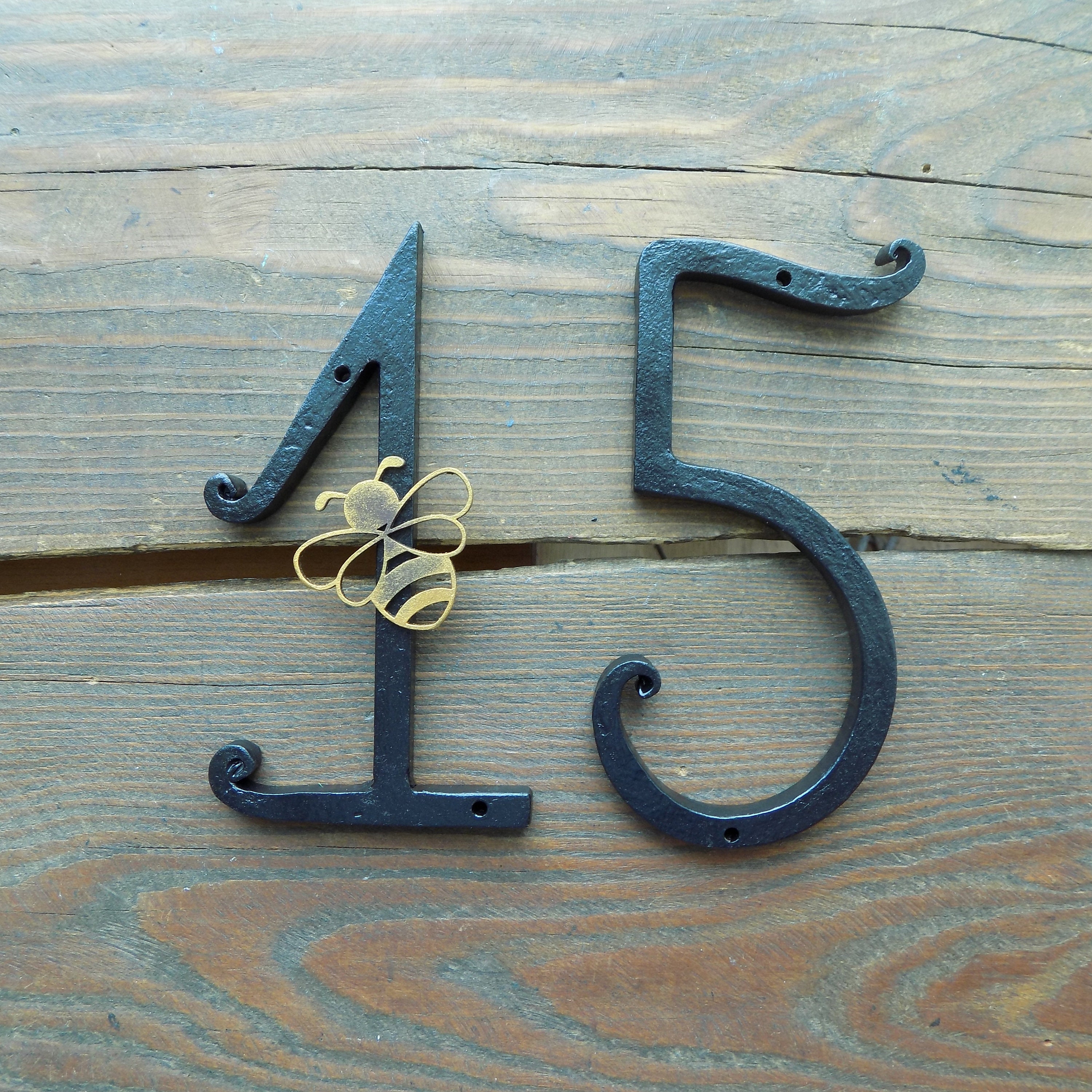 House Number With Bee / Iron House Numbers 5 Inch./ House Address ...
