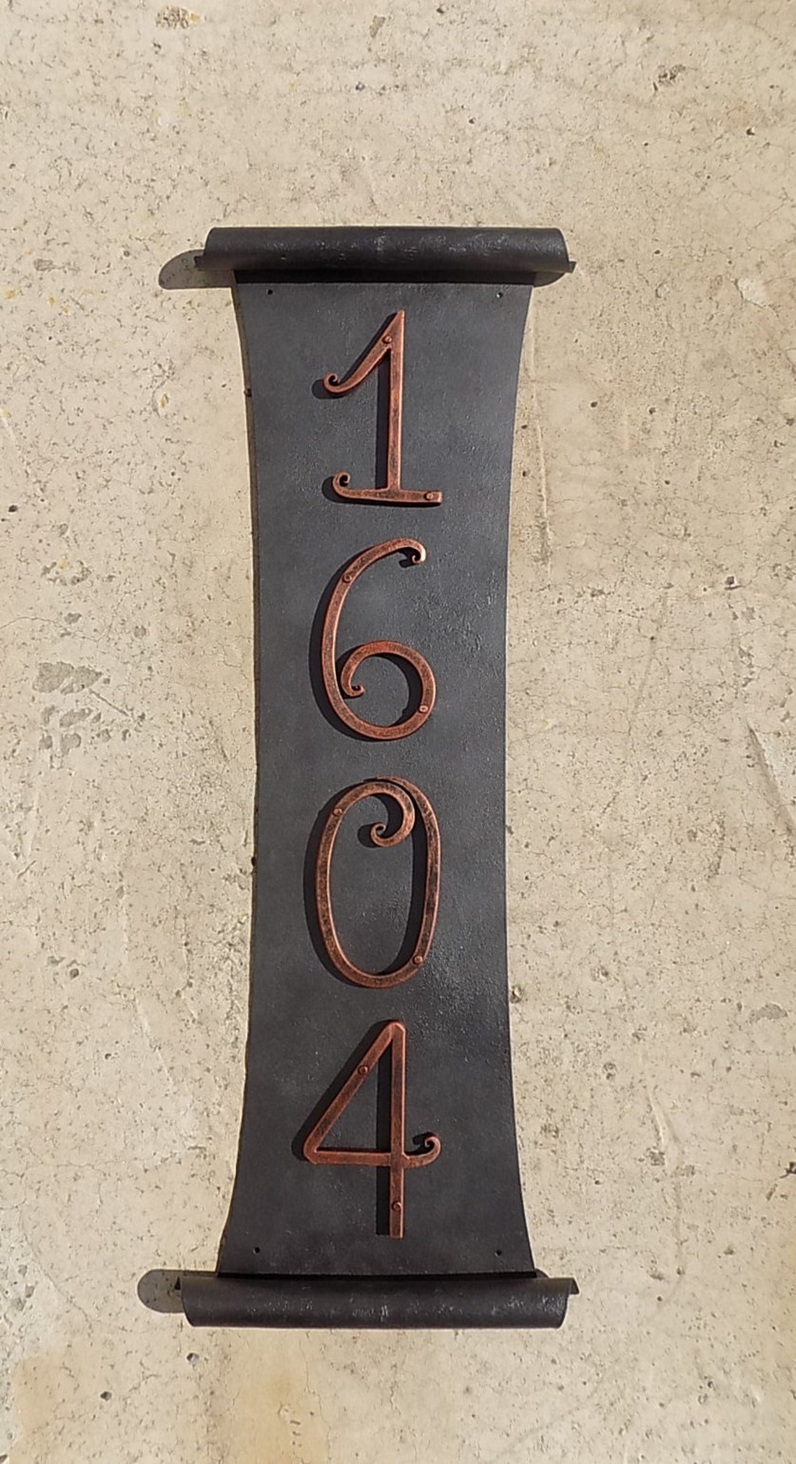 Vertical House Number / Metal Scroll / House Address / House Number ...