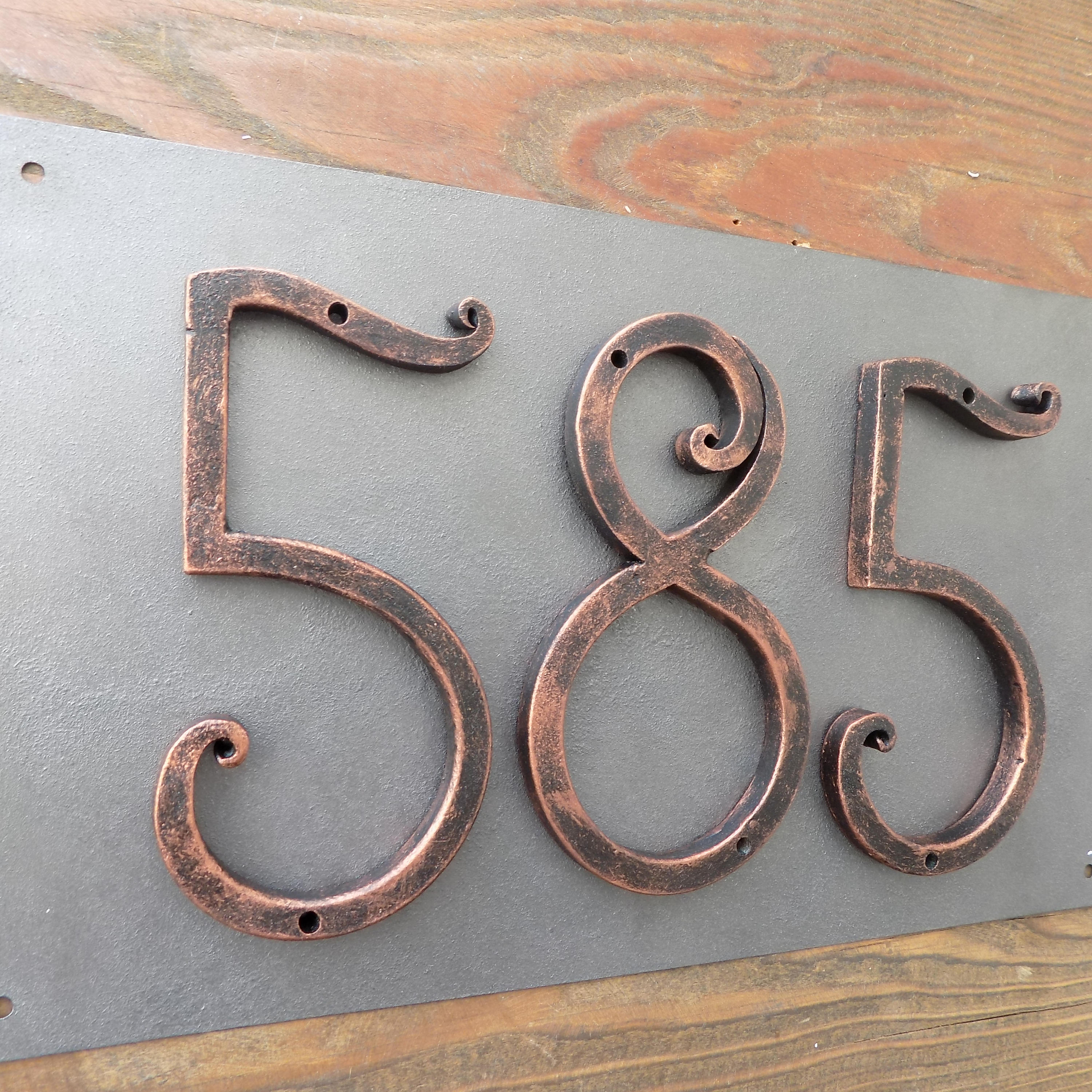 House Number /black Copper / Iron House Numbers 5 Inch/door - Etsy UK