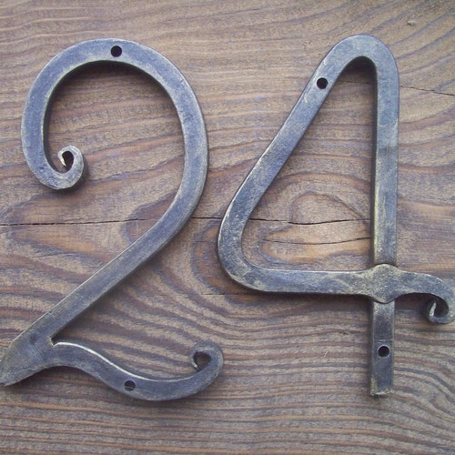 Wrought House Number /iron House Numbers 5 Inches/door Numbers - Etsy