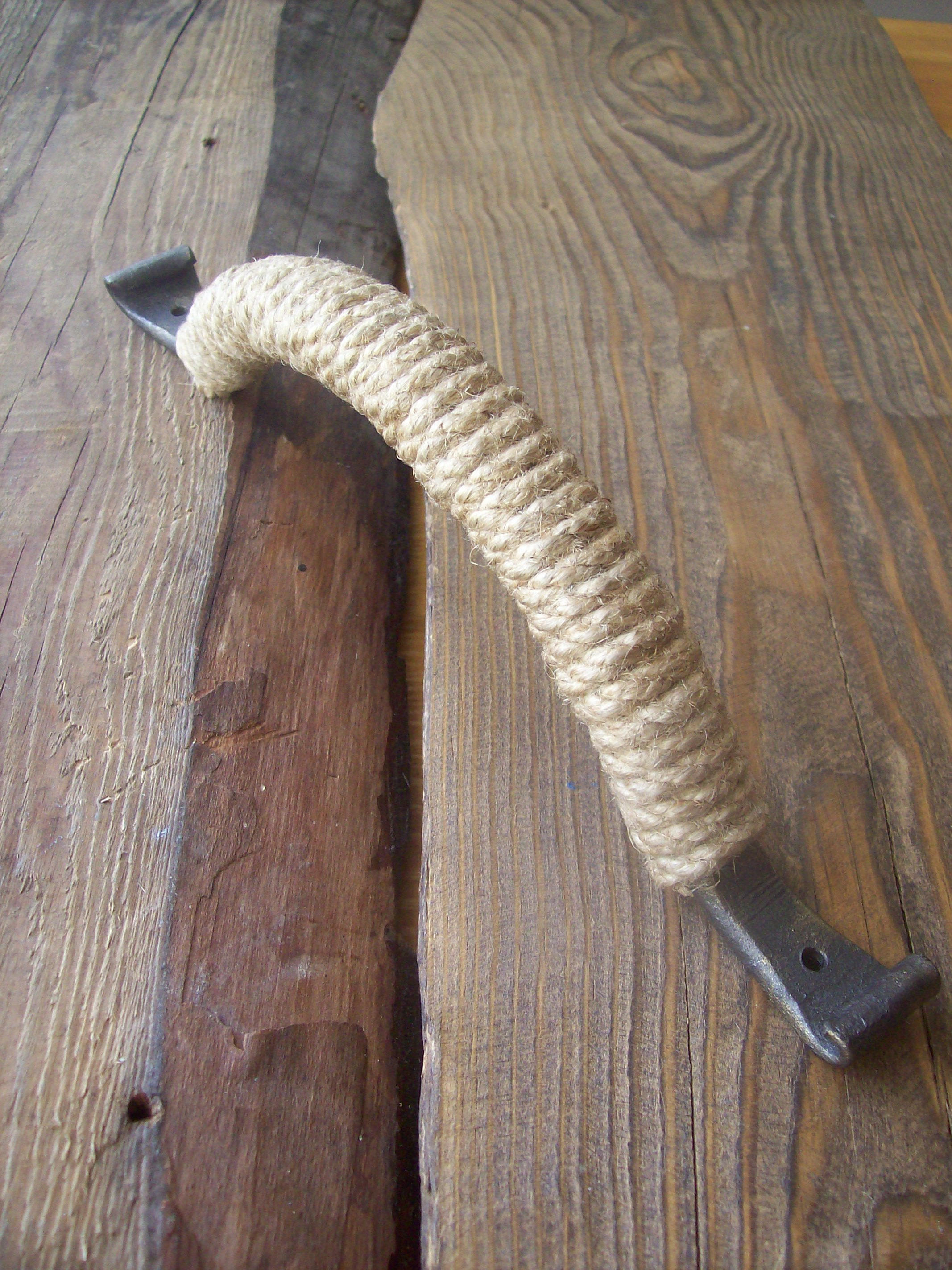 Designer's door handle with rope / Drawer Pull / Rustic | Etsy