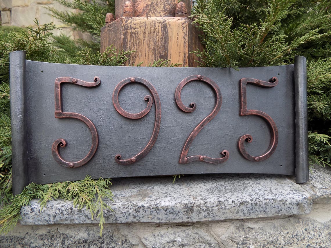 House Number / Metal Scroll / House Number / Address Numbers / - Etsy