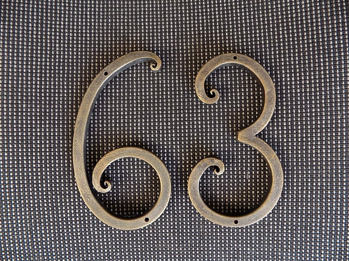 House Number /black Brass / Iron House Numbers 5 Inch/door - Etsy