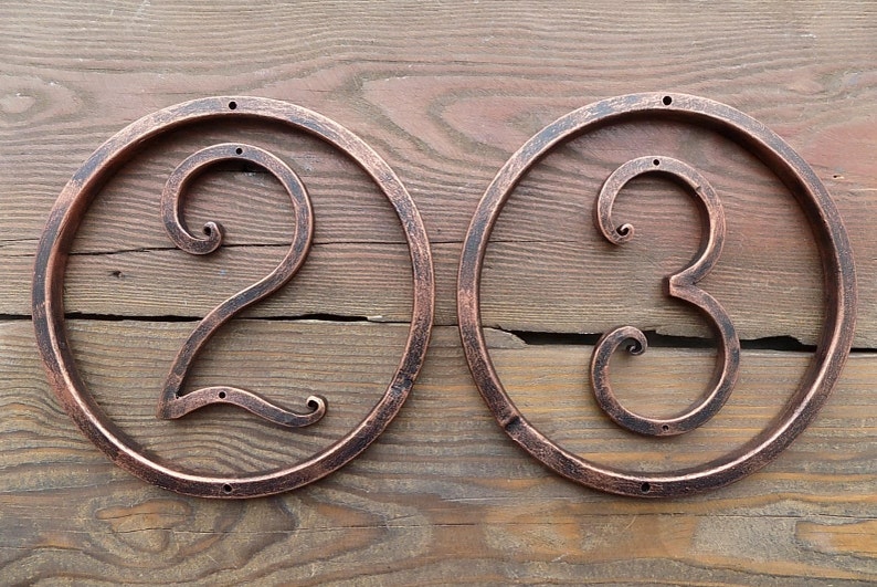 House Address / House Number / House number in a circle / Iron | Etsy
