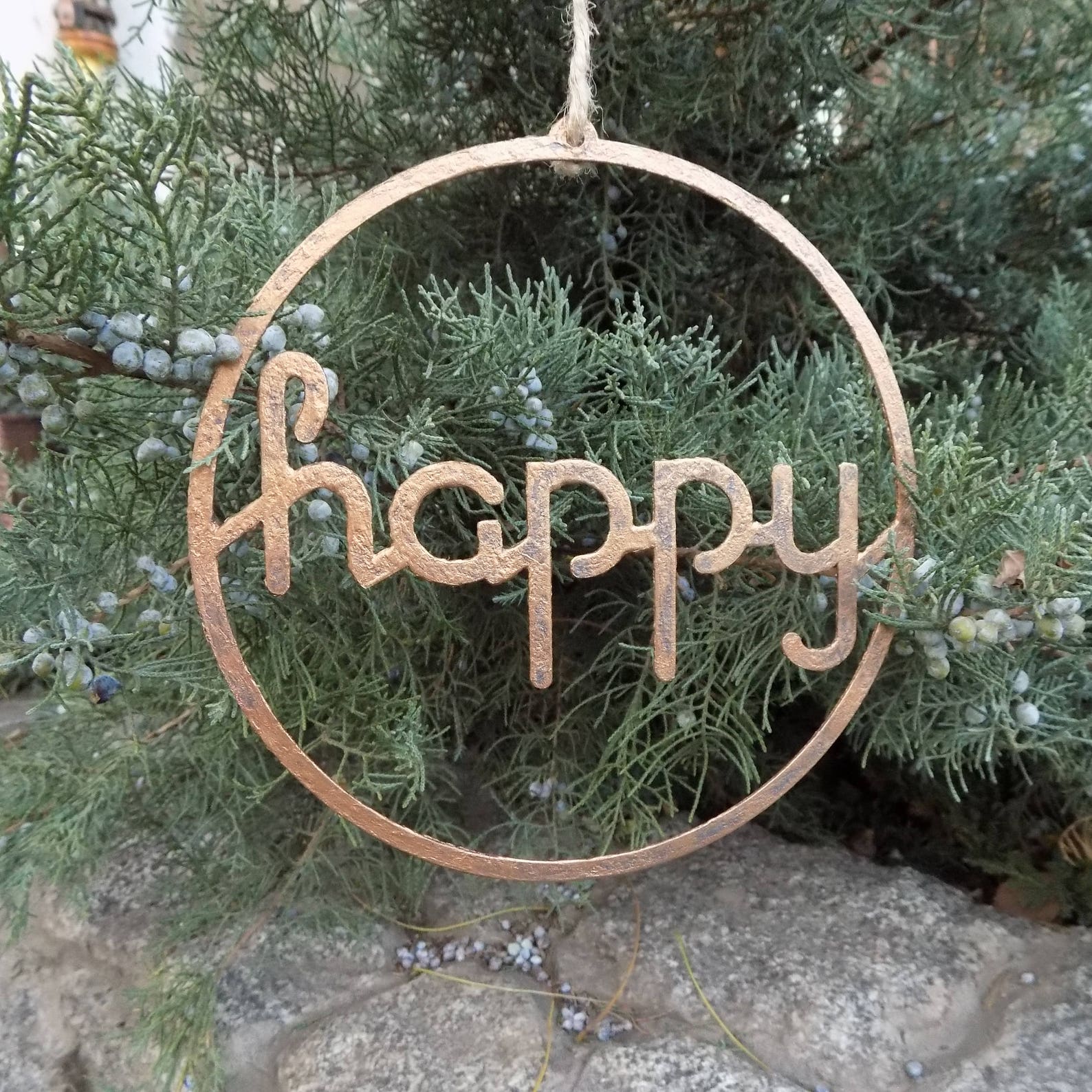 Happy Sign / Window Sign / Happy Door Sign / Hoop With | Etsy