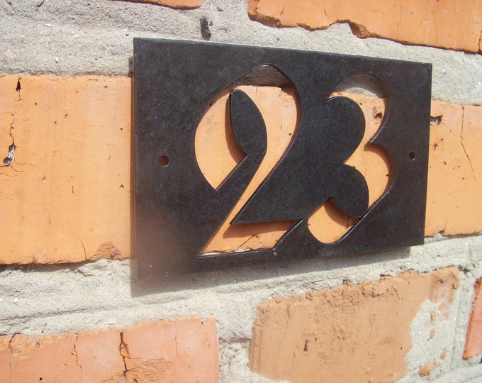Modern House Numbers, Square Black With Grey Acrylic - Contemporary ...