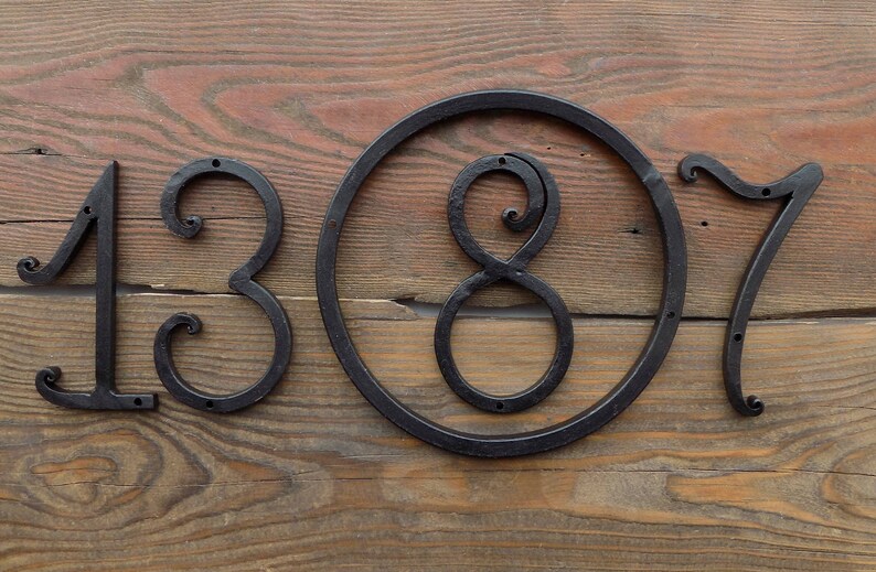 House Number / House number in a circle / Iron House Numbers / | Etsy